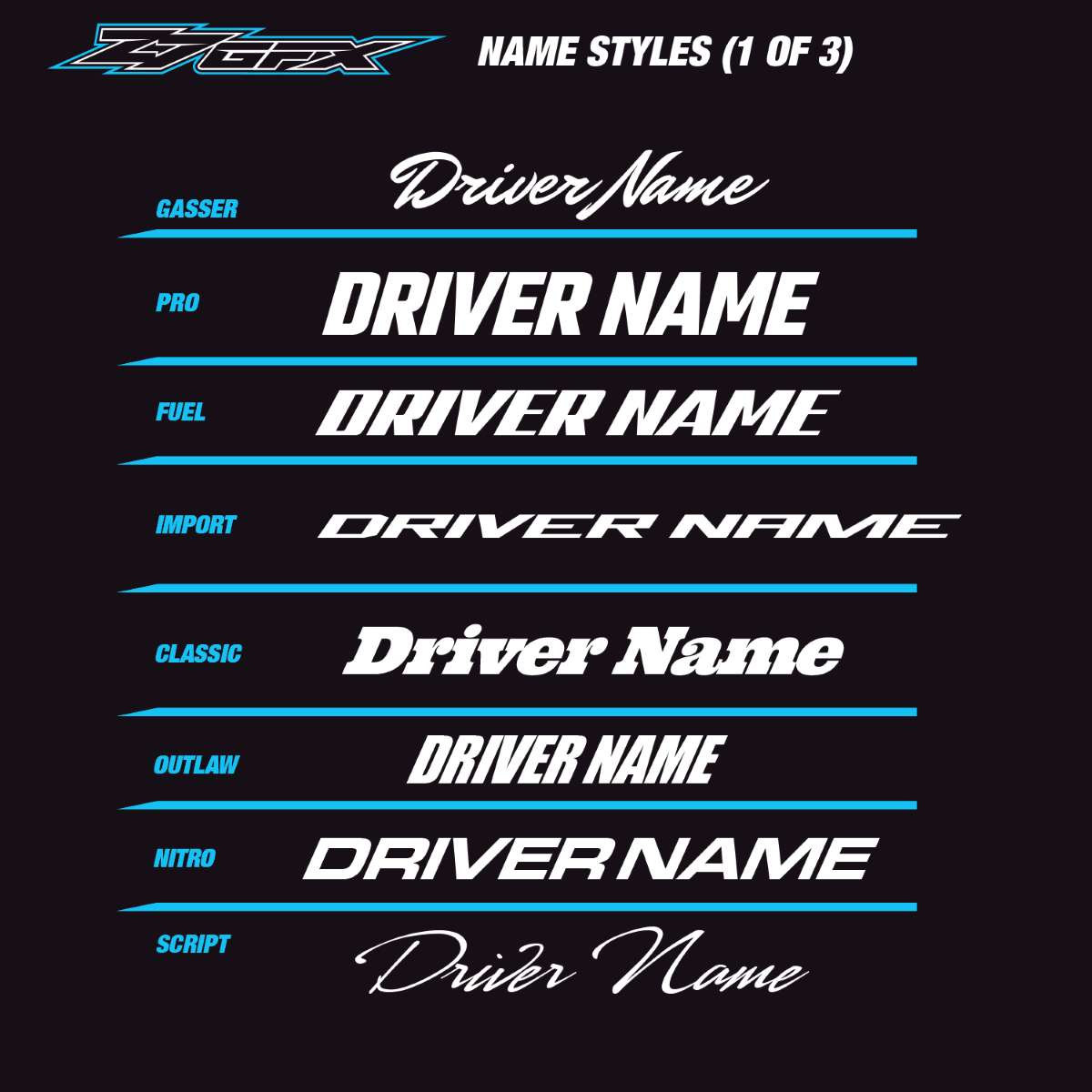 Classic Series Custom Name Number Set Z7GFX